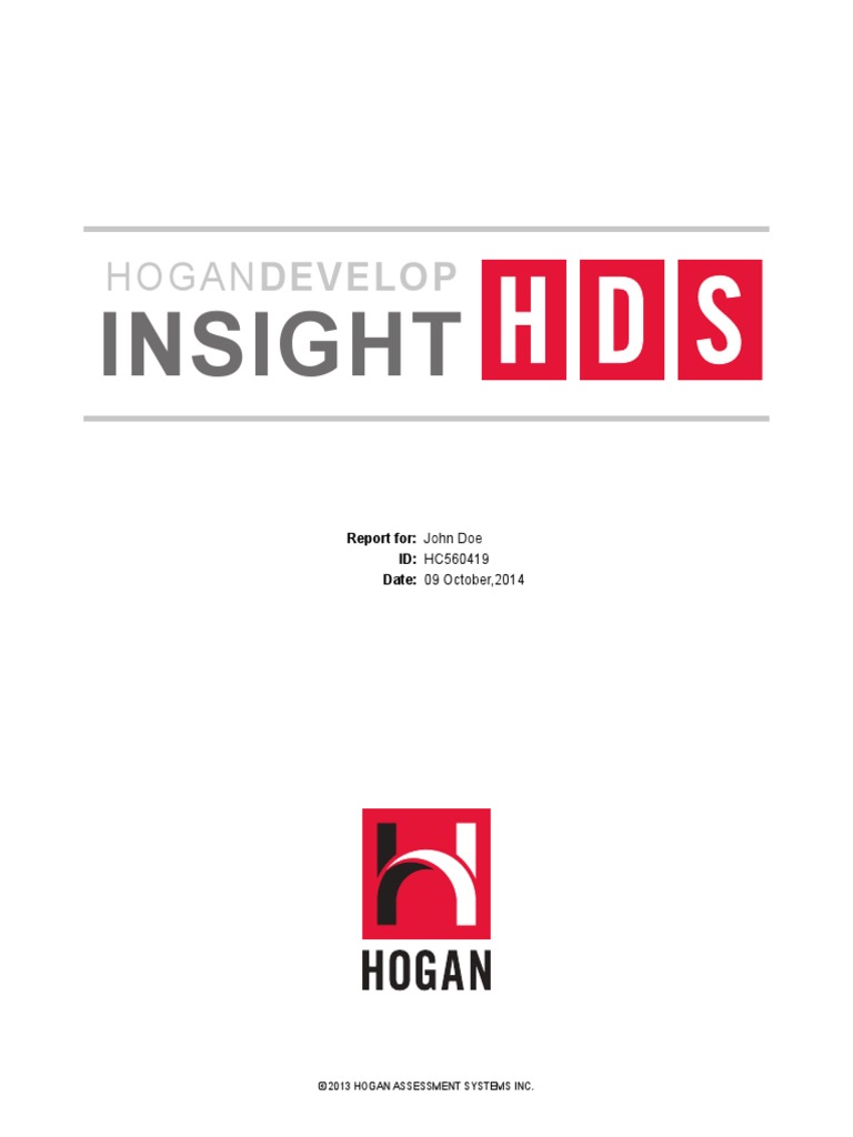 Hogan Development Survey - Sample Insight Report PDF | PDF | Insight ...
