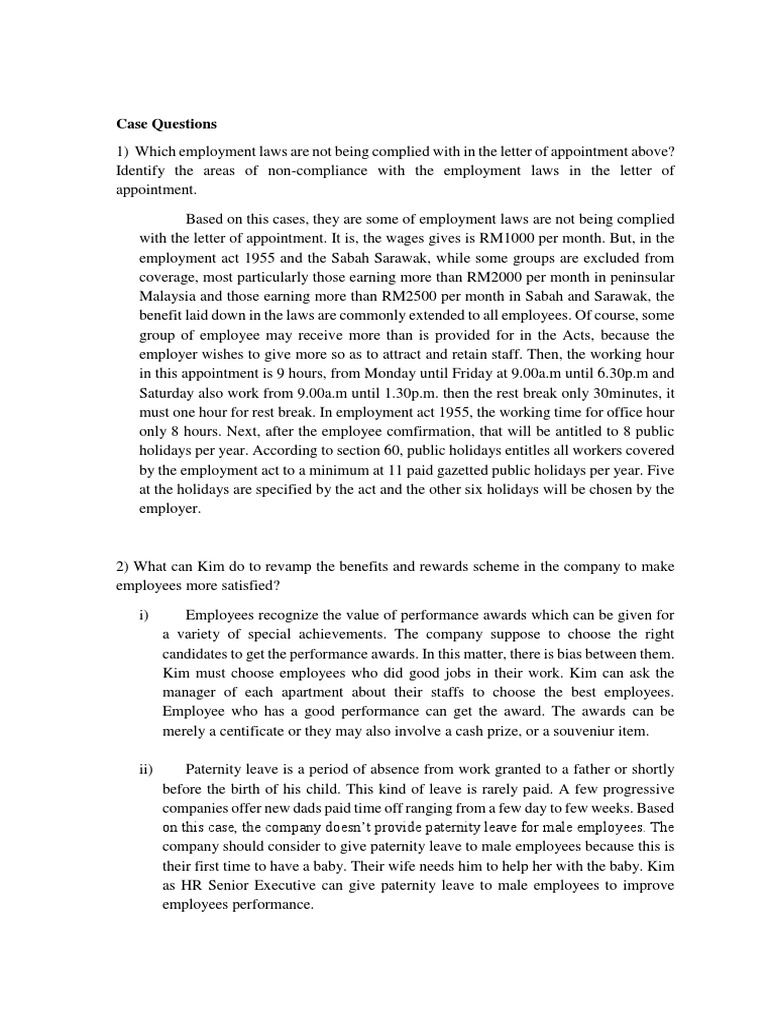 HR Case Studied | PDF | Parental Leave | Employment