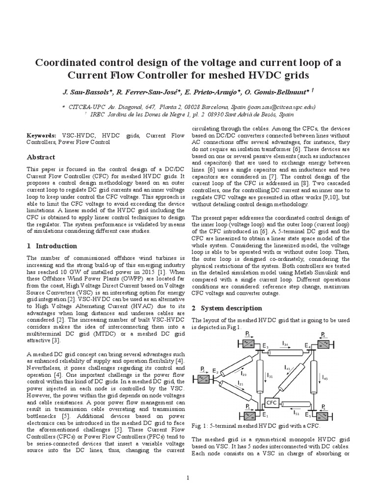 Coordinated Control Design of The Voltage and Current Loop of A Current Flow Controller For ...