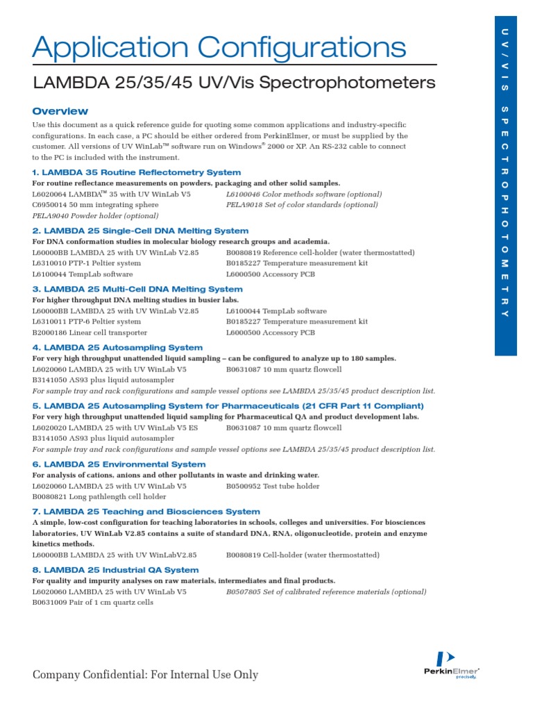 Lambda App Configs | PDF | Spectrophotometry | Calibration
