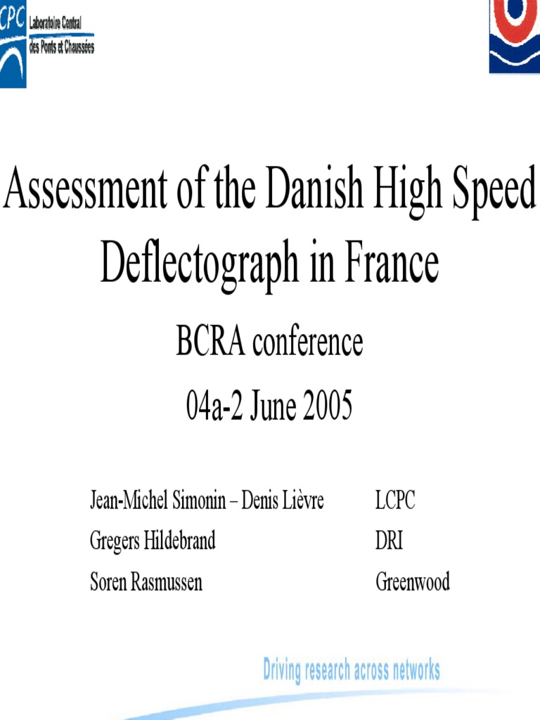 Assessment of The Danish High Speed Deflectograph in France | PDF ...