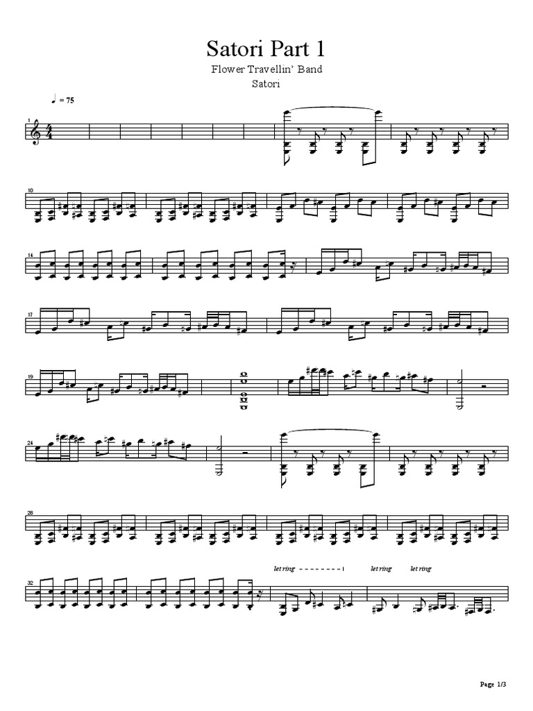 Satori Guitar Study Part 1 | PDF