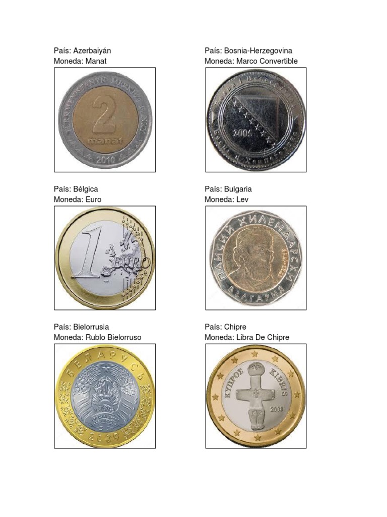 30 Monesdas Con Su Nombre y Pais e Imagen | PDF