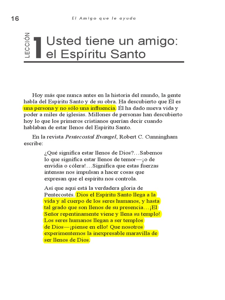 Mi Amigo El Espiritu Santo | PDF | espíritu Santo | Jesús