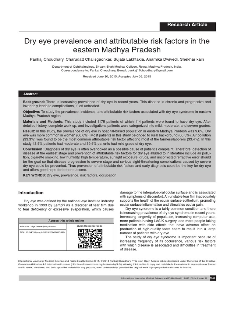 Dry Eye | PDF | Human Eye | Vision