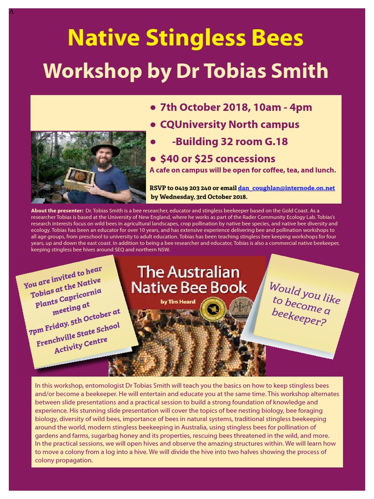Toby Smith Bee Seminar 2018 Flyer - Final | PDF | Bees | Beekeeping