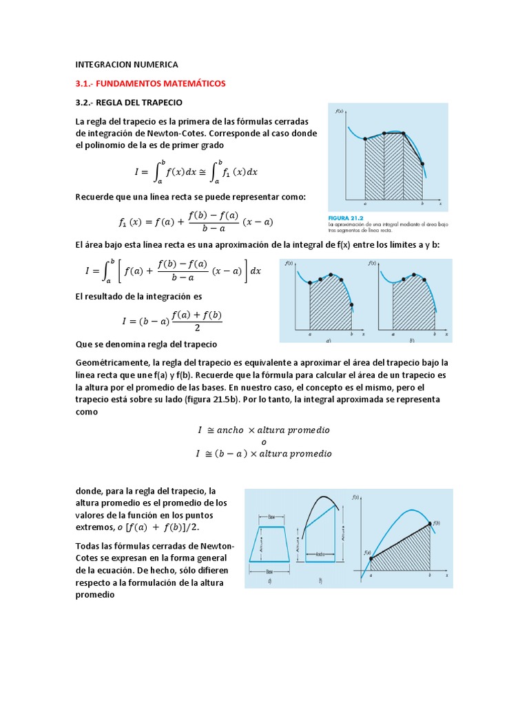 Metodo Del Trapecio y Simpson | PDF | Integral | Derivado