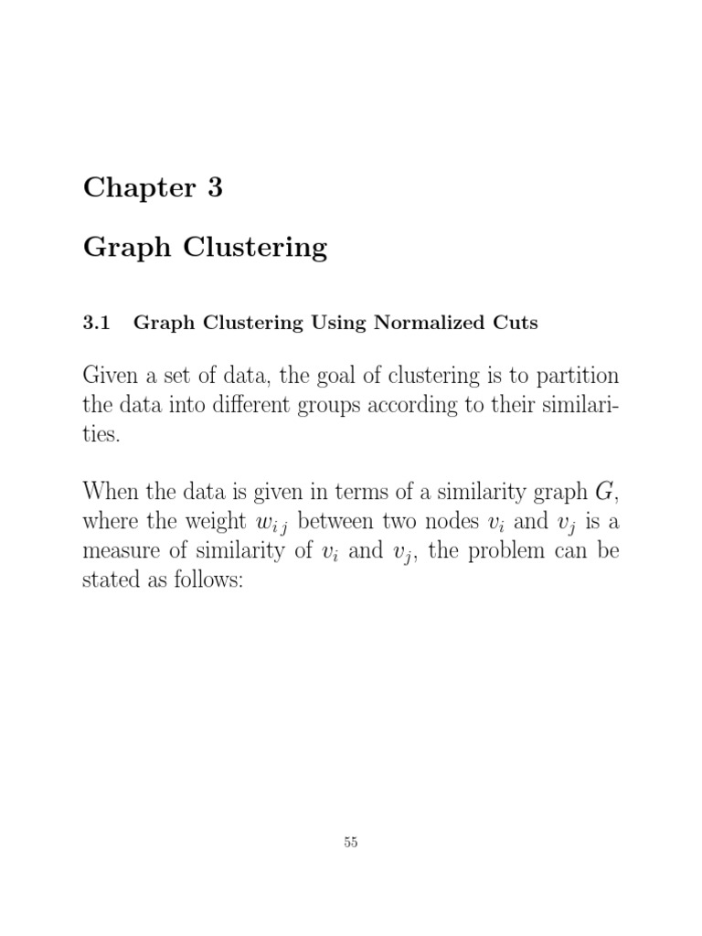 3.1 Graph Clustering Using Normalized Cuts | PDF | Vertex (Graph Theory) | Eigenvalues And ...