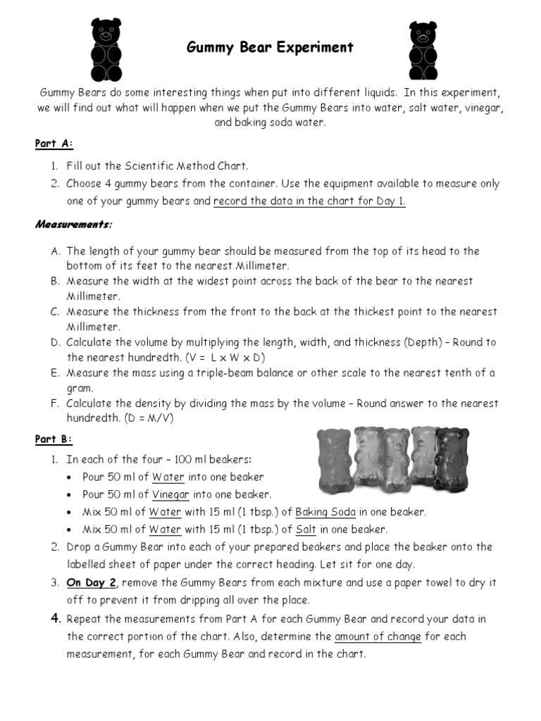Gummy Bear Lab | PDF | Density | Mass