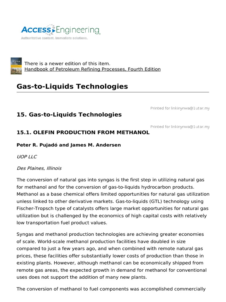 Gas To Liquids Technologies | PDF | Gas To Liquids | Natural Gas