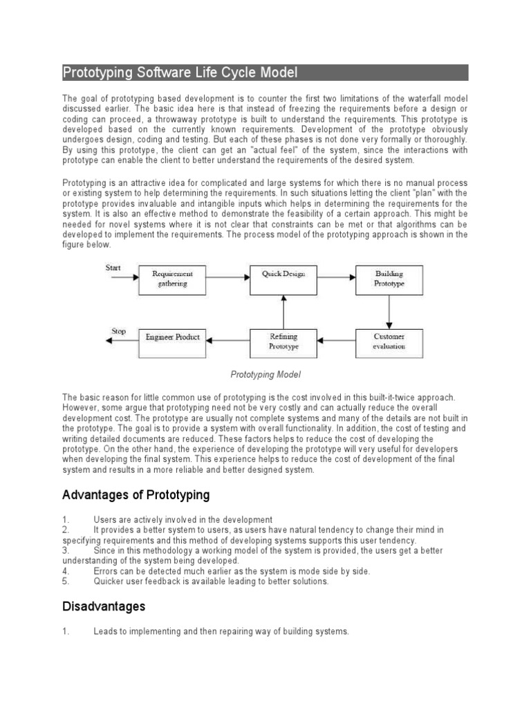 Software Life Cycle Model | PDF | Software Prototyping | Class ...