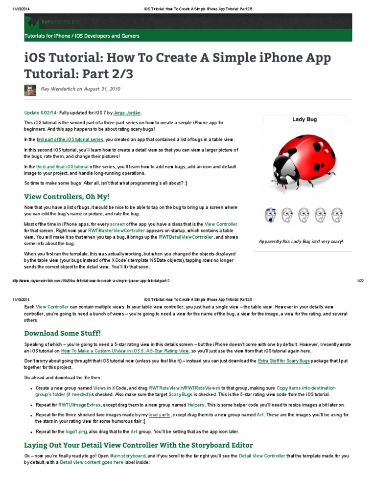 Ios Tutorial: How To Create A Simple Iphone App Tutorial: Part 2/3 | PDF | Ios | I Phone