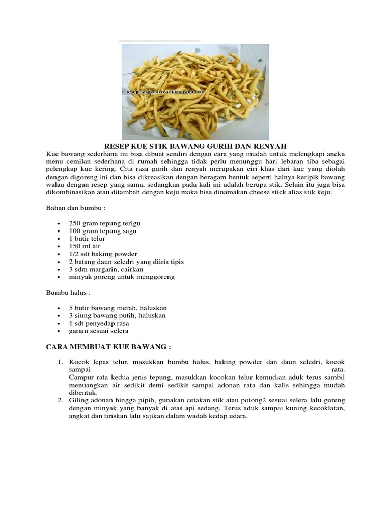 Resep Makanan Ringan | PDF