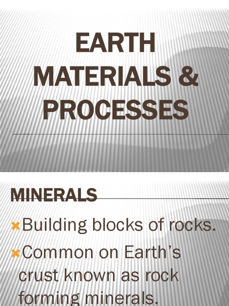 Earth Materials and Rock Processes | PDF | Magma | Rock (Geology)