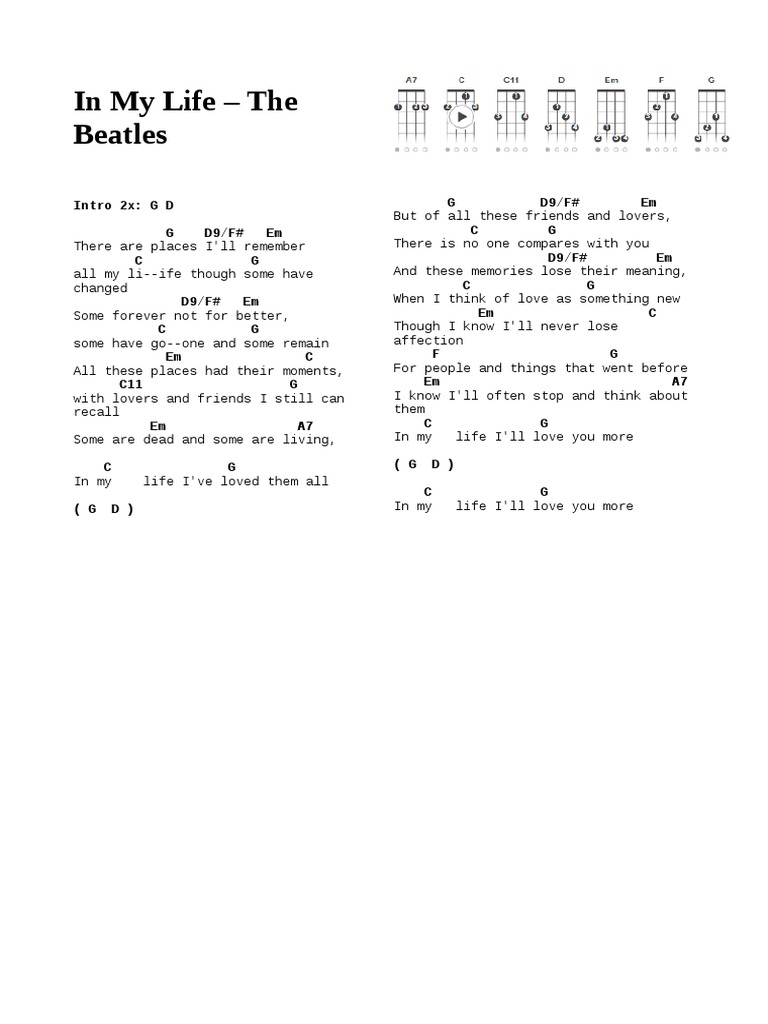 In My Life - Beatles | PDF