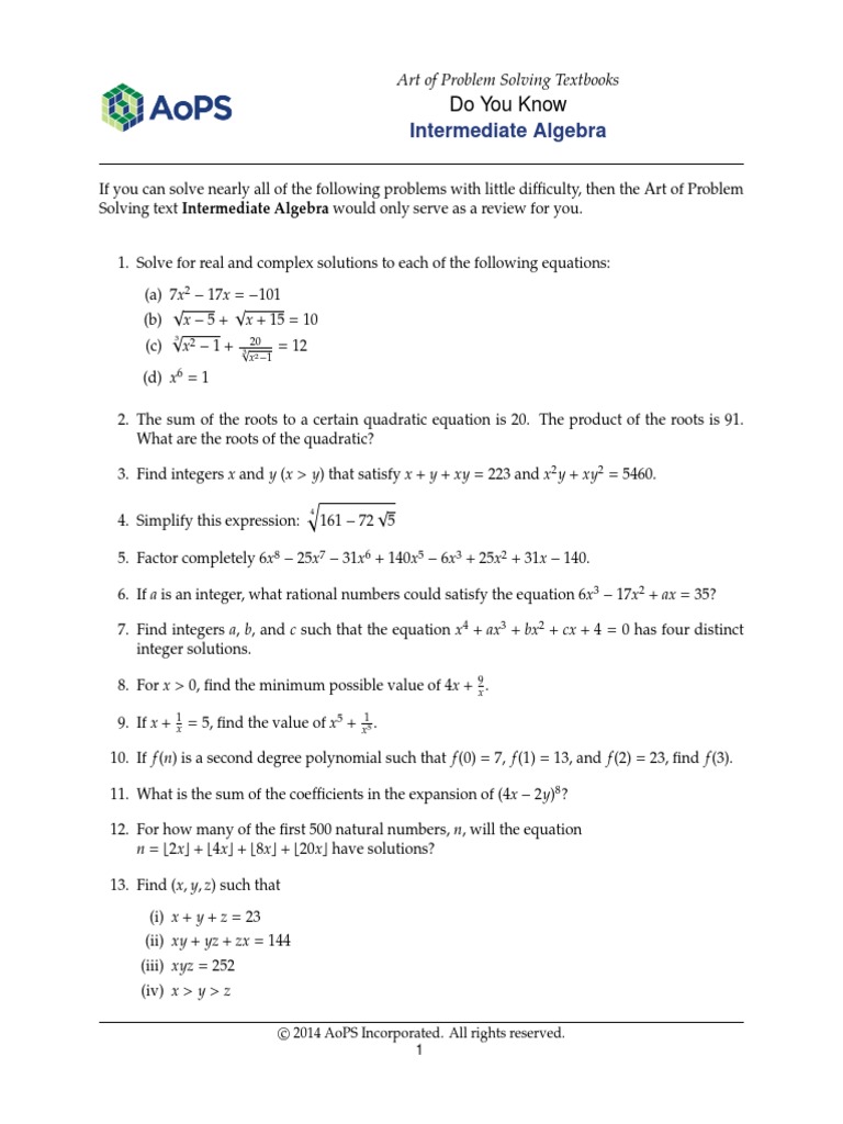 The Classic Mathematics Textbooks-------Art Of Problem