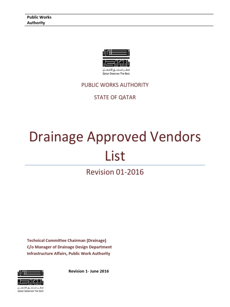 Drainage Approved Vendors List 2016 | PDF | Programmable Logic Controller