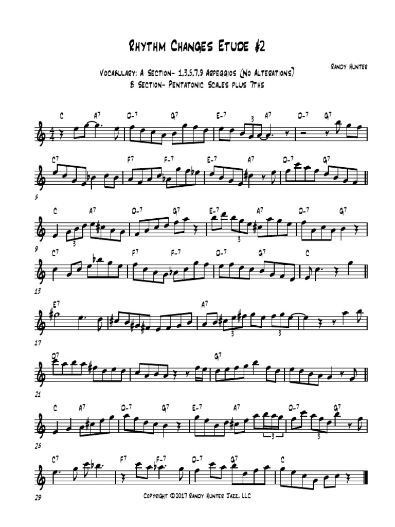 Rhythm Changes Etude 2 Pdf Pdf