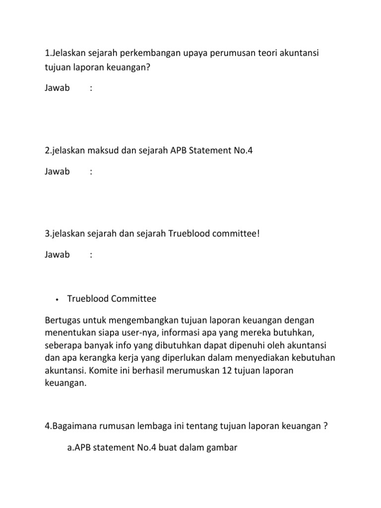 Sejarah dan Tujuan Laporan Keuangan | PDF
