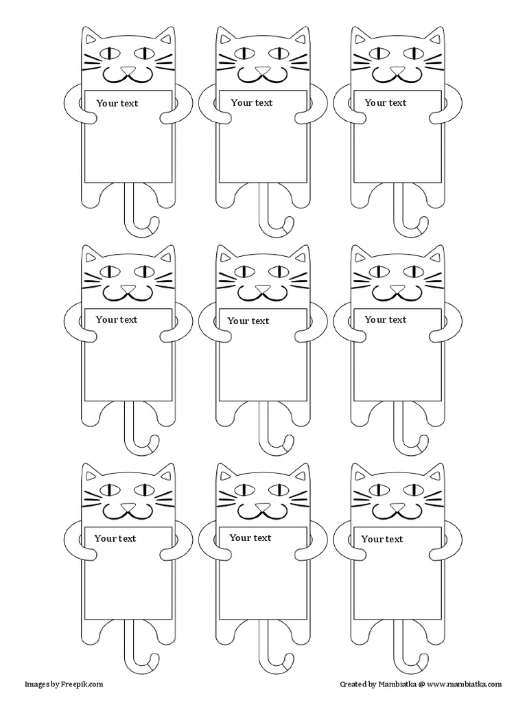 Editable Cats - B&W | PDF