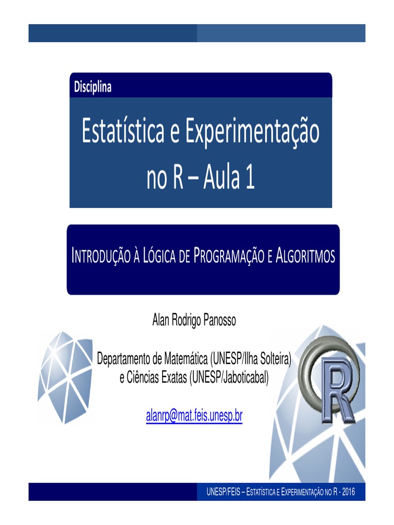 Aula 1 - Estatística No R | PDF | Linguagem de programação | Compilador