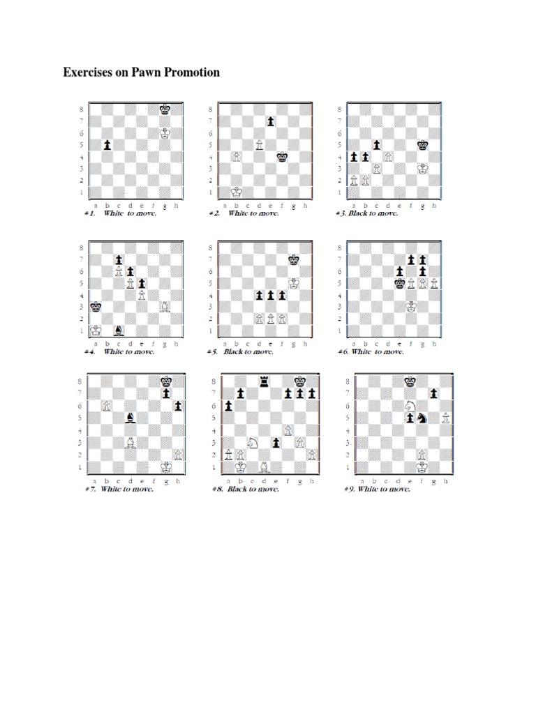 Exercises On Pawn Promotion | PDF