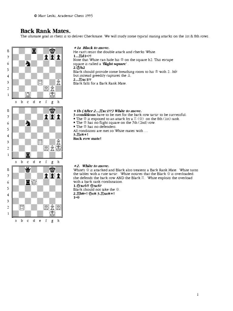 Back Rank Mates PDF | PDF | Board Games | Game Theory