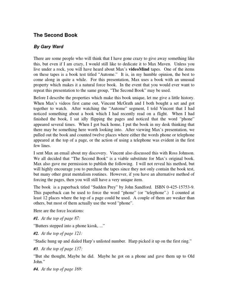 Gary Ward - The 2nd Book | PDF | Books