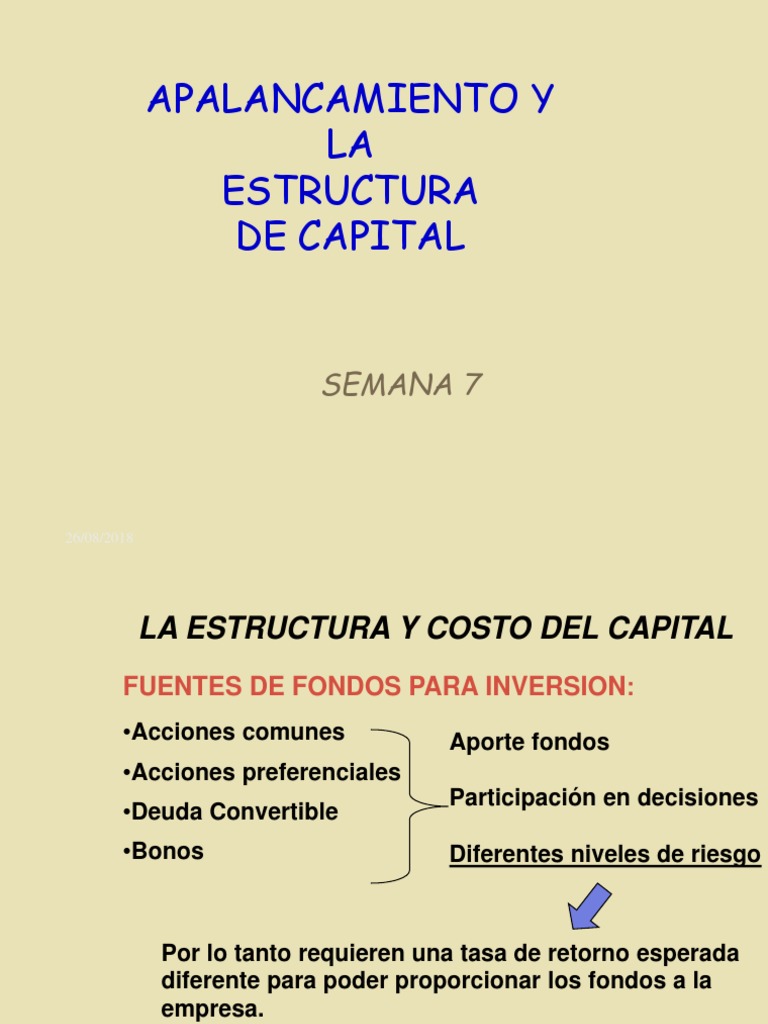Semana 7 Apalancamiento y La Estructura de Capital | PDF | Compartir (Finanzas) | Apalancamiento ...