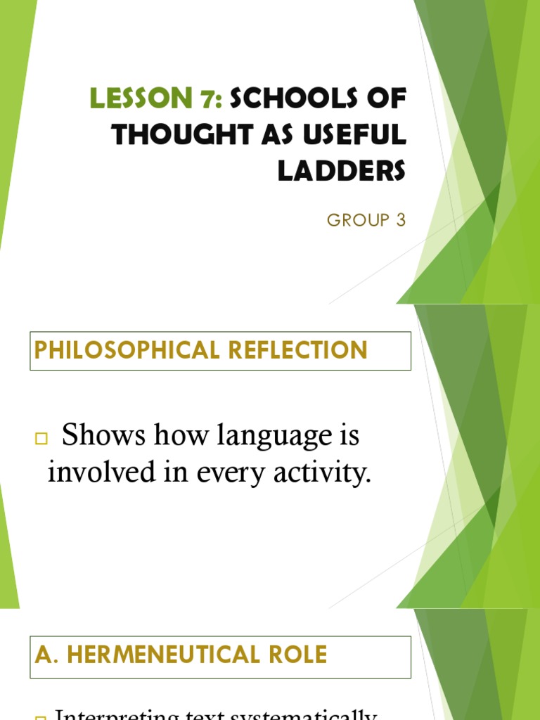 Lesson 7:: Schools of Thought As Useful Ladders | PDF