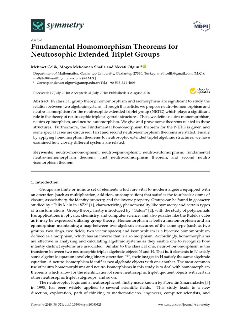 Fundamental Homomorphism Theorems For Neutrosophic Extended Triplet ...