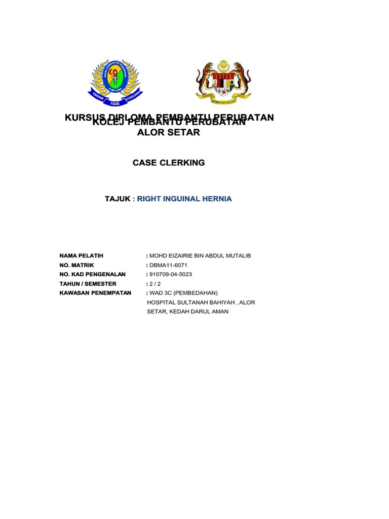 Case Clerking Hernia PDF | PDF | Surgery | Physical Examination