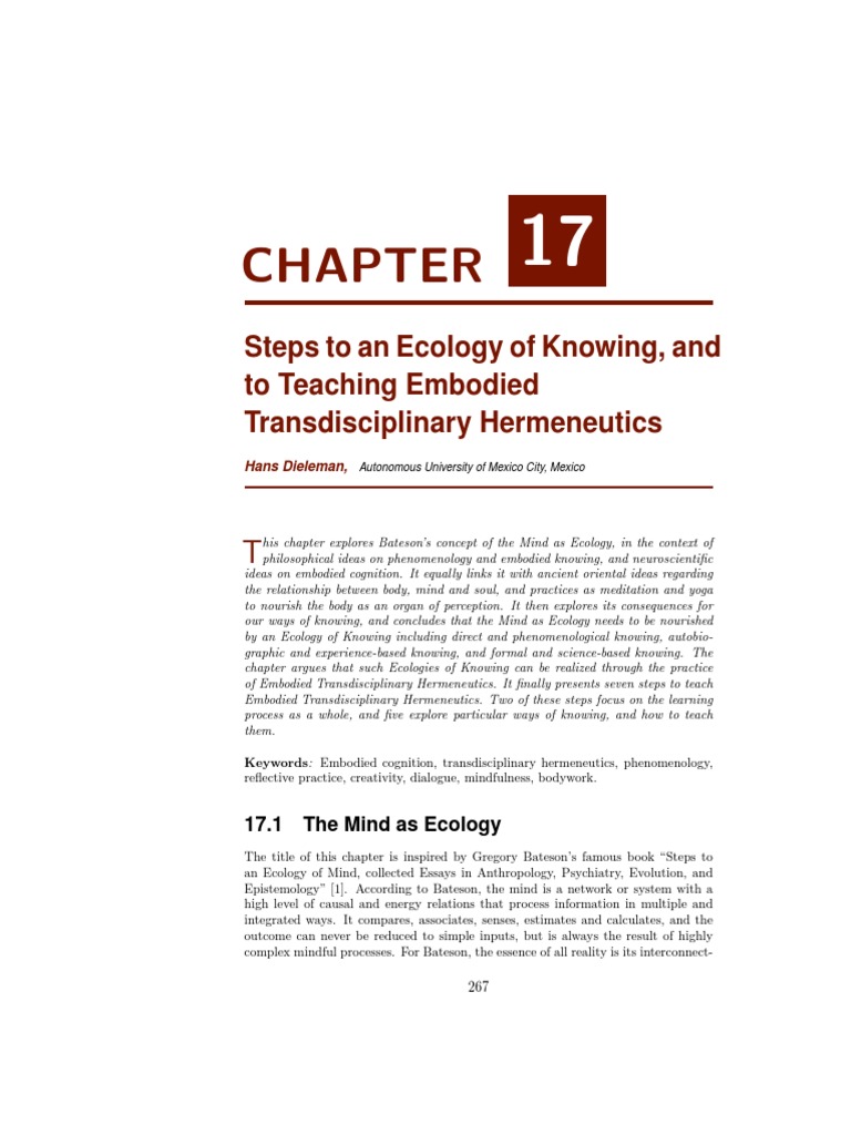 Steps To An Ecology of Knowing and To Te PDF | PDF | Embodied Cognition ...