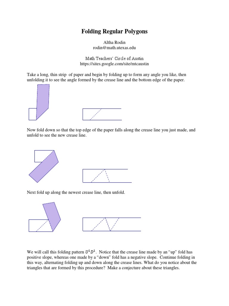 Folding Regular Polygons: Using Iterative Paper Folding to Form Polygons and Investigate Angular ...
