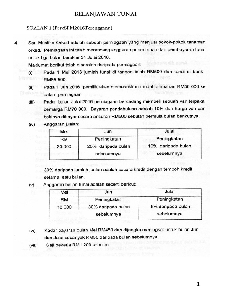 Belanjawan Tunai | PDF