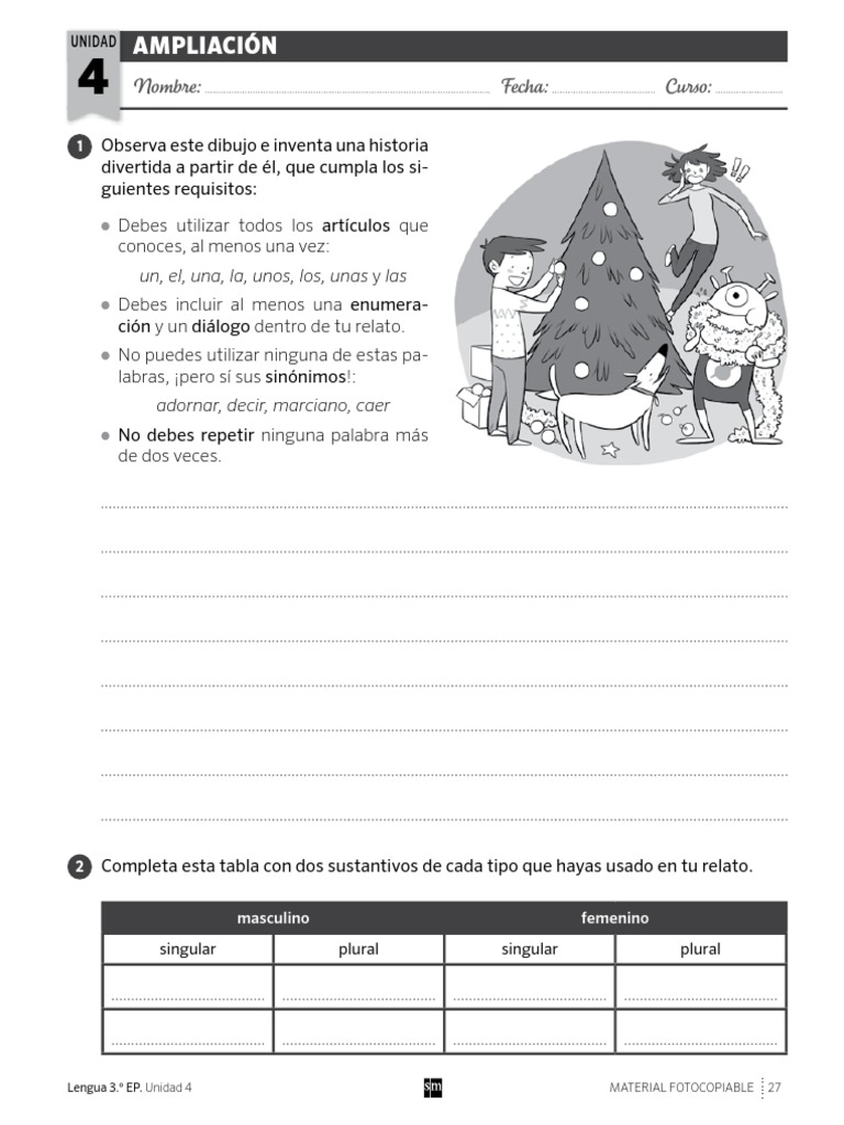 Unidad 4 Lengua 3º EP Ampliacion | PDF