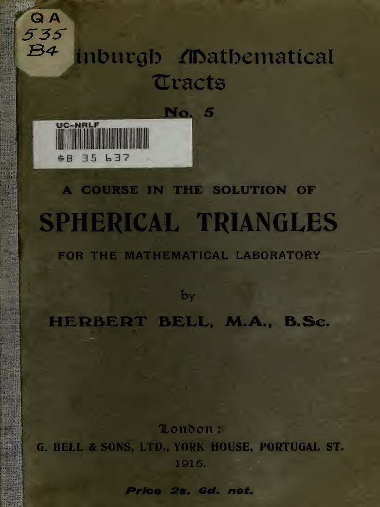 Course On Solution Spherical Triangle | PDF | Trigonometric Functions ...