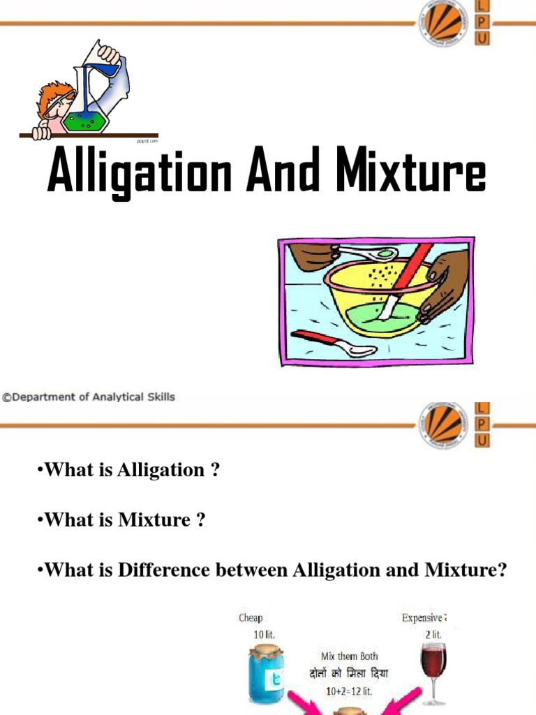 Alligation and Mixture | Download Free PDF | Nature | Teaching Mathematics