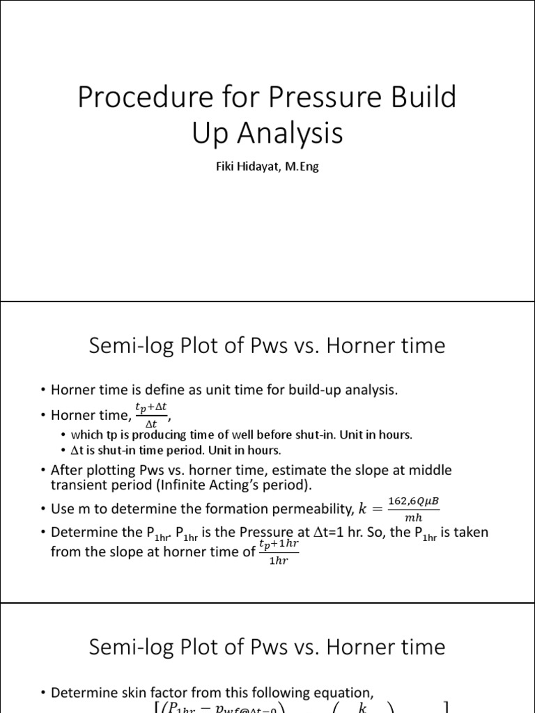 Procedure For Pressure Build Up Analysis | PDF