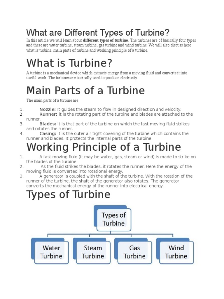 What Are Different Types of Turbine | PDF | Turbine | Jet Engine