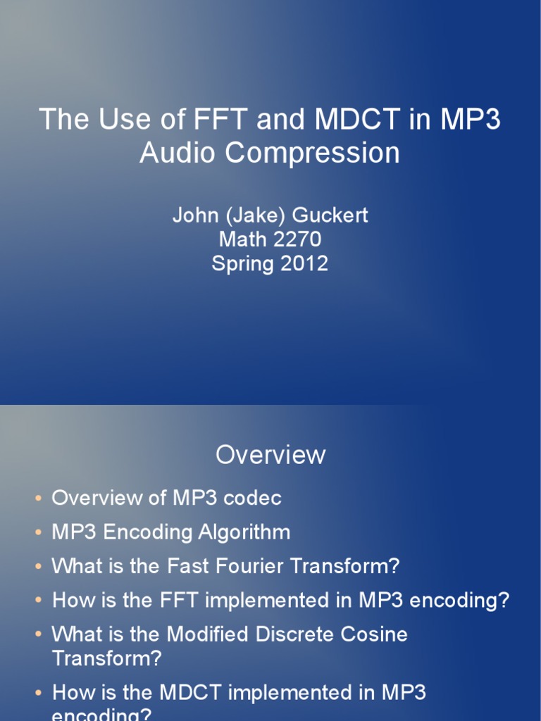 Guckert Audio Compression SVD MDCT MP3 PDF | PDF | Mp3 | Data Compression