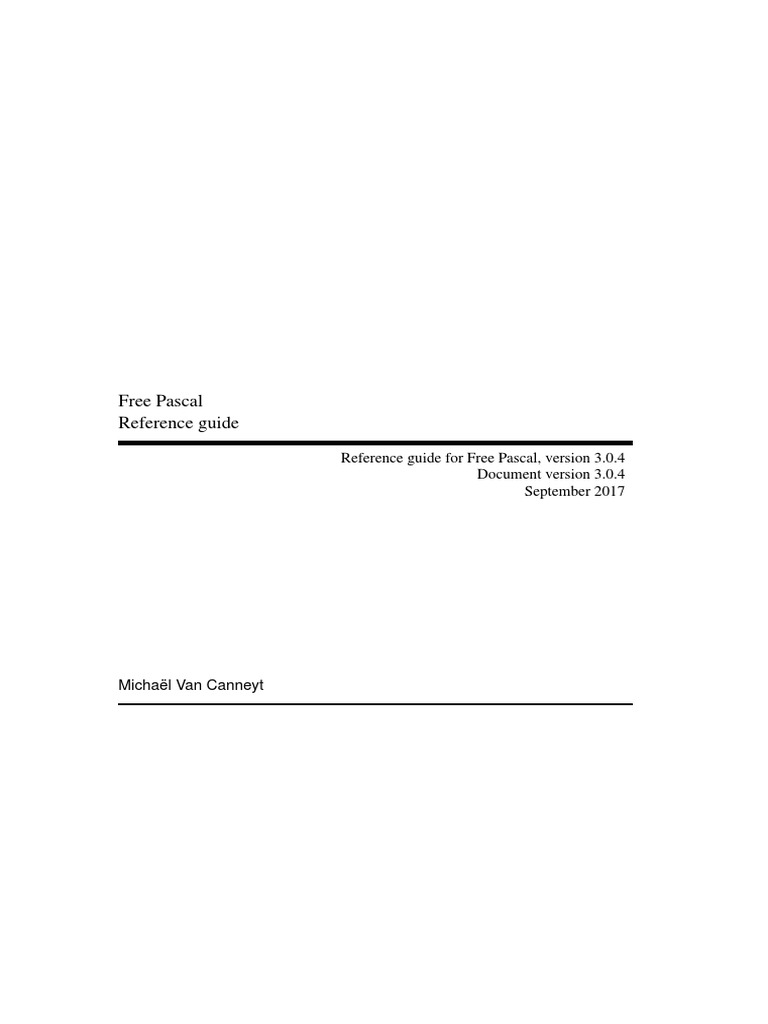Pascal Reference Guide | PDF | Reserved Word | Identifier