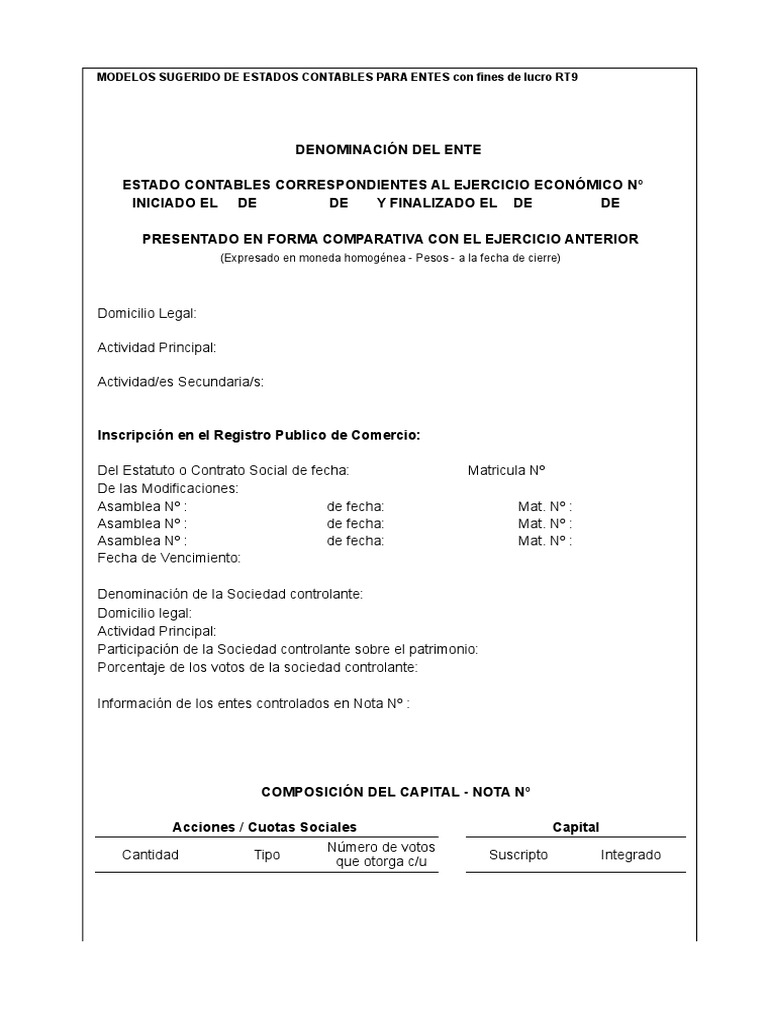 Modelo EECC | PDF | Dividendo | Contabilidad financiera