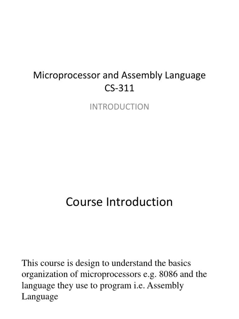 Microprocessor and Assembly Language CS-311 | PDF | Central Processing Unit | Integrated Circuit