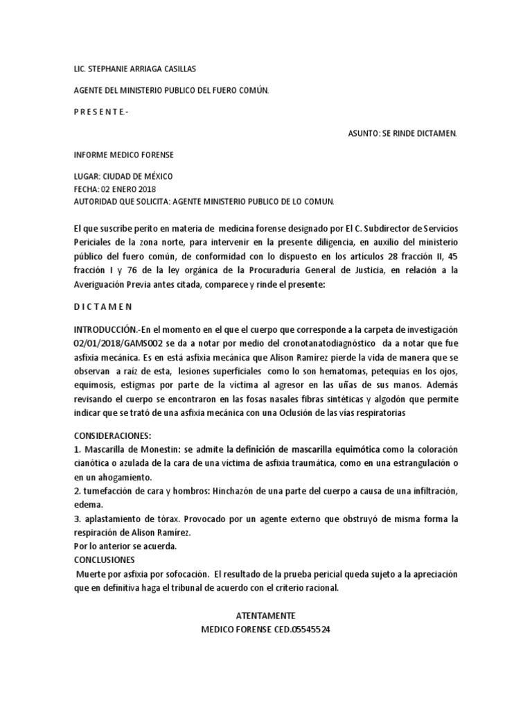 Informe Medico Forense | PDF