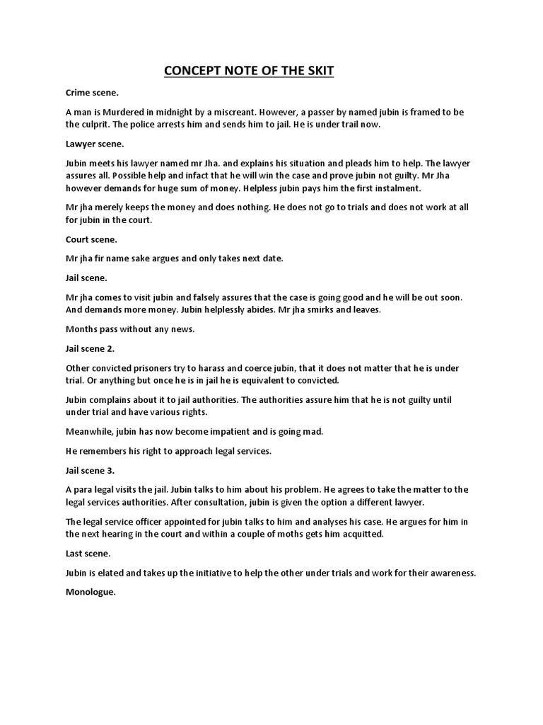 Concept Note of The Skit: Crime Scene | PDF | Mystery, Thriller & Crime ...