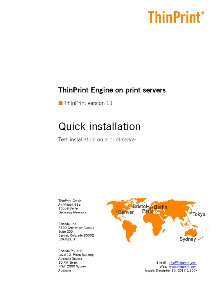 Quickinstall ThinPrint Engine PS e | PDF | Internet Explorer | Microsoft Windows