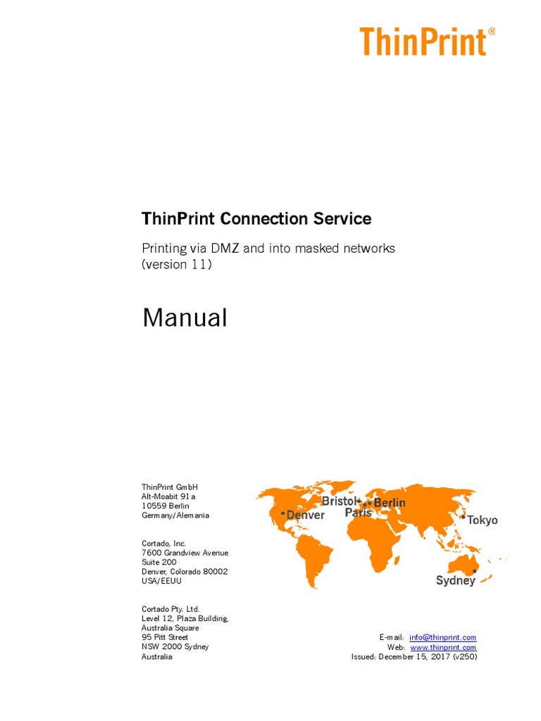 ThinPrint Connection Service e | PDF | Remote Desktop Services | Computer Network