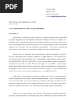 Erasmus Mundus Motivation Letter Sample | PDF | Master's Degree | Science