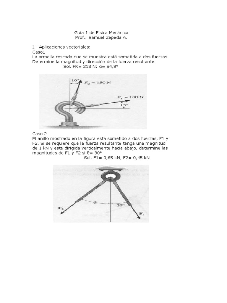 Guia 1 de Fisica Mecanica Vectores | PDF | Vector Euclidiano | Fuerza